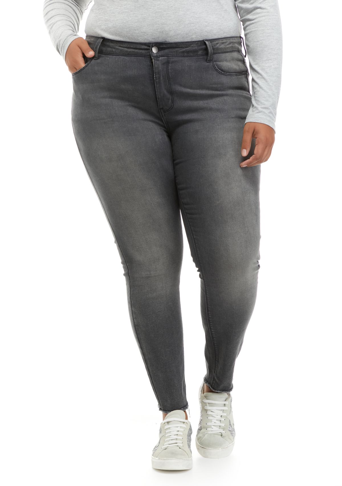 TRUE CRAFT Plus Size Mid Rise Skinny Jeans | Belk
