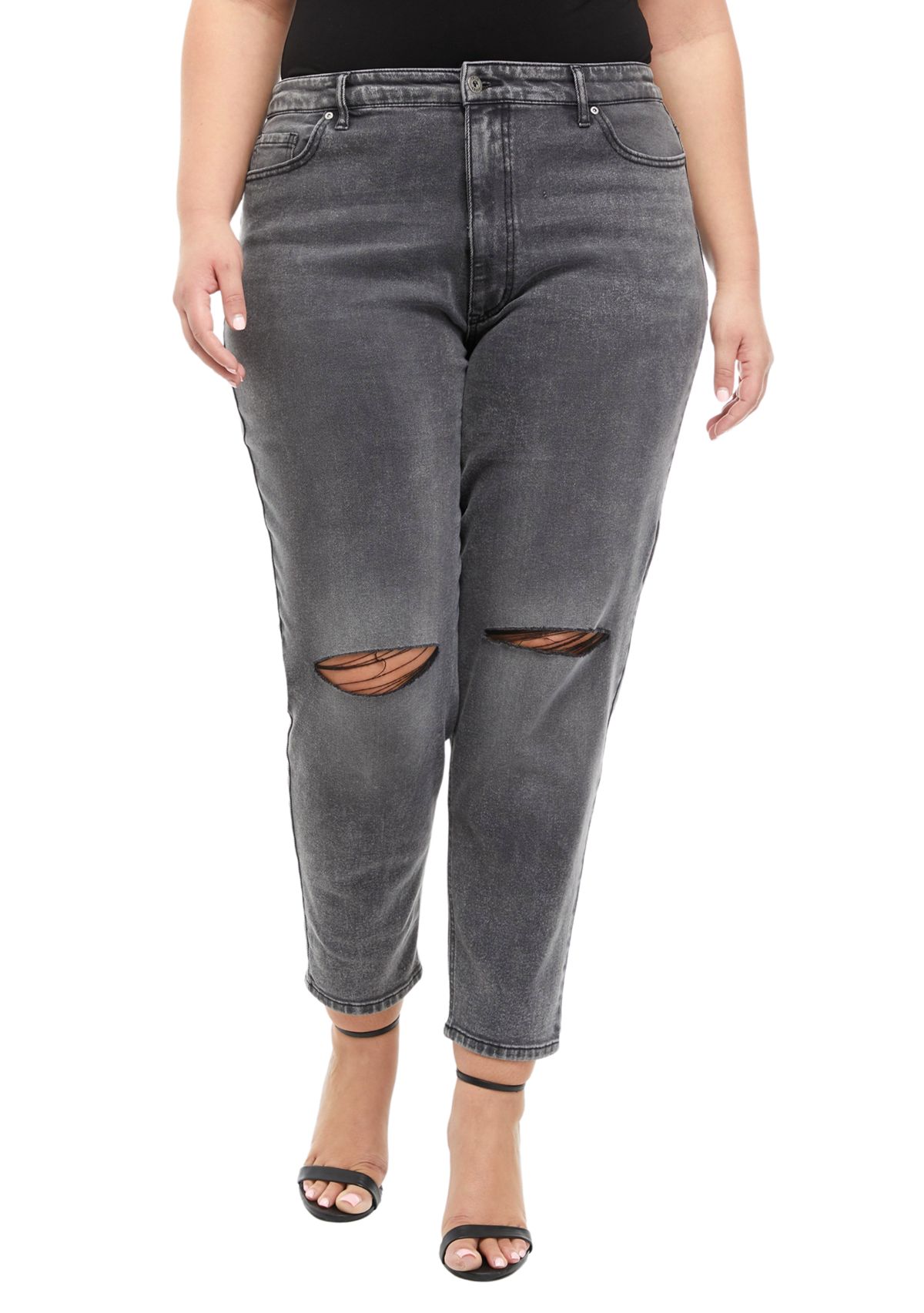 TRUE CRAFT Plus Size Super High Rise Relaxed Mom Jeans | Belk