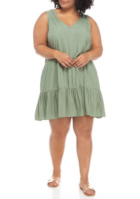 TRUE CRAFT Plus Size Sleeveless Tiered Dress | belk