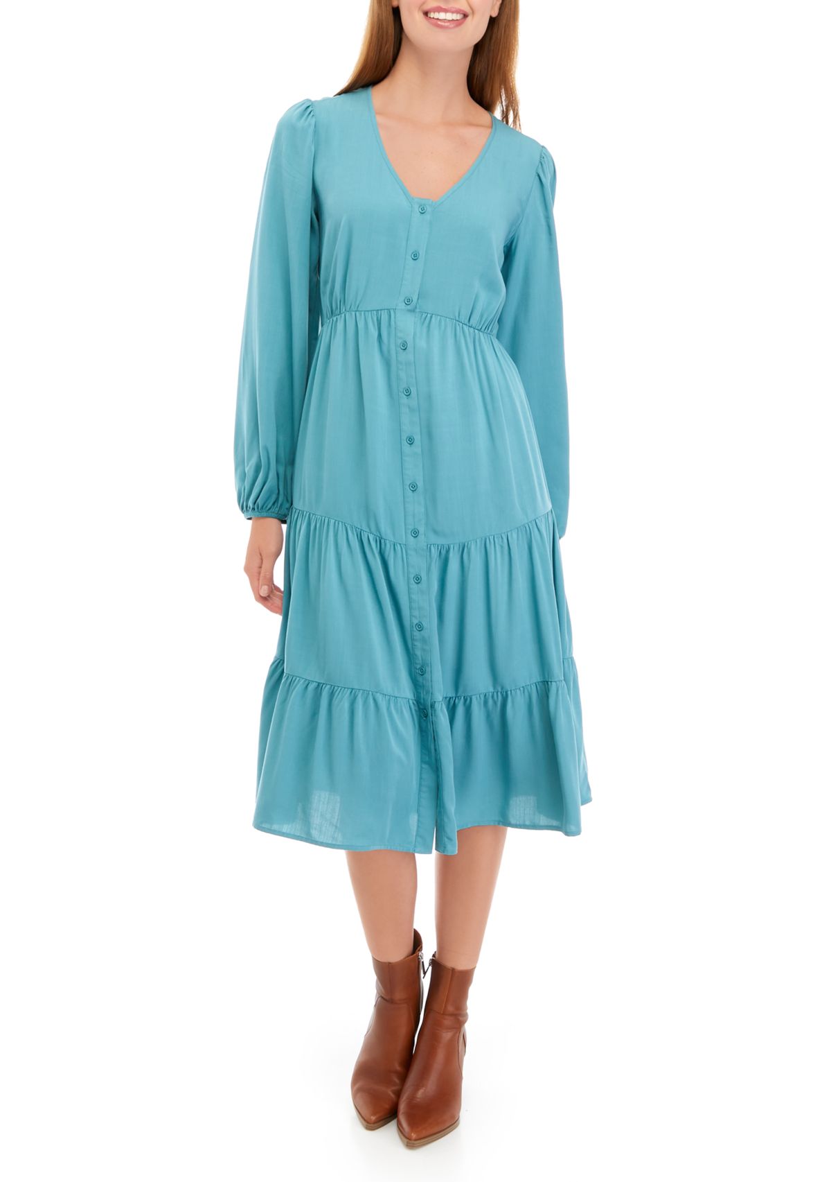 TRUE CRAFT Button Front Maxi Dress | Belk