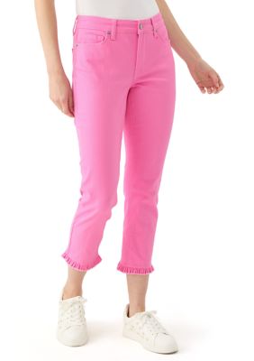 Crown & Ivy™ Women's Ruffle Back Cropped Colored Jeans | belk