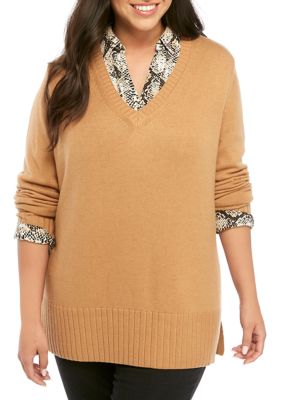 THE LIMITED Plus Size Cashmere V Neck Sweater | belk