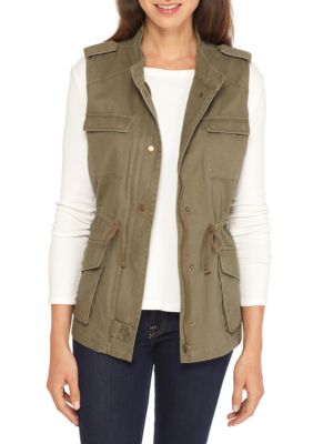 New Directions® Sleeveless Pocket Utility Vest | belk