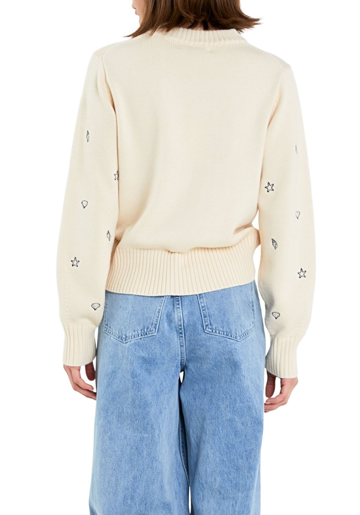 ENGLISH FACTORY All Over Shell Embroidered Sweater | Belk