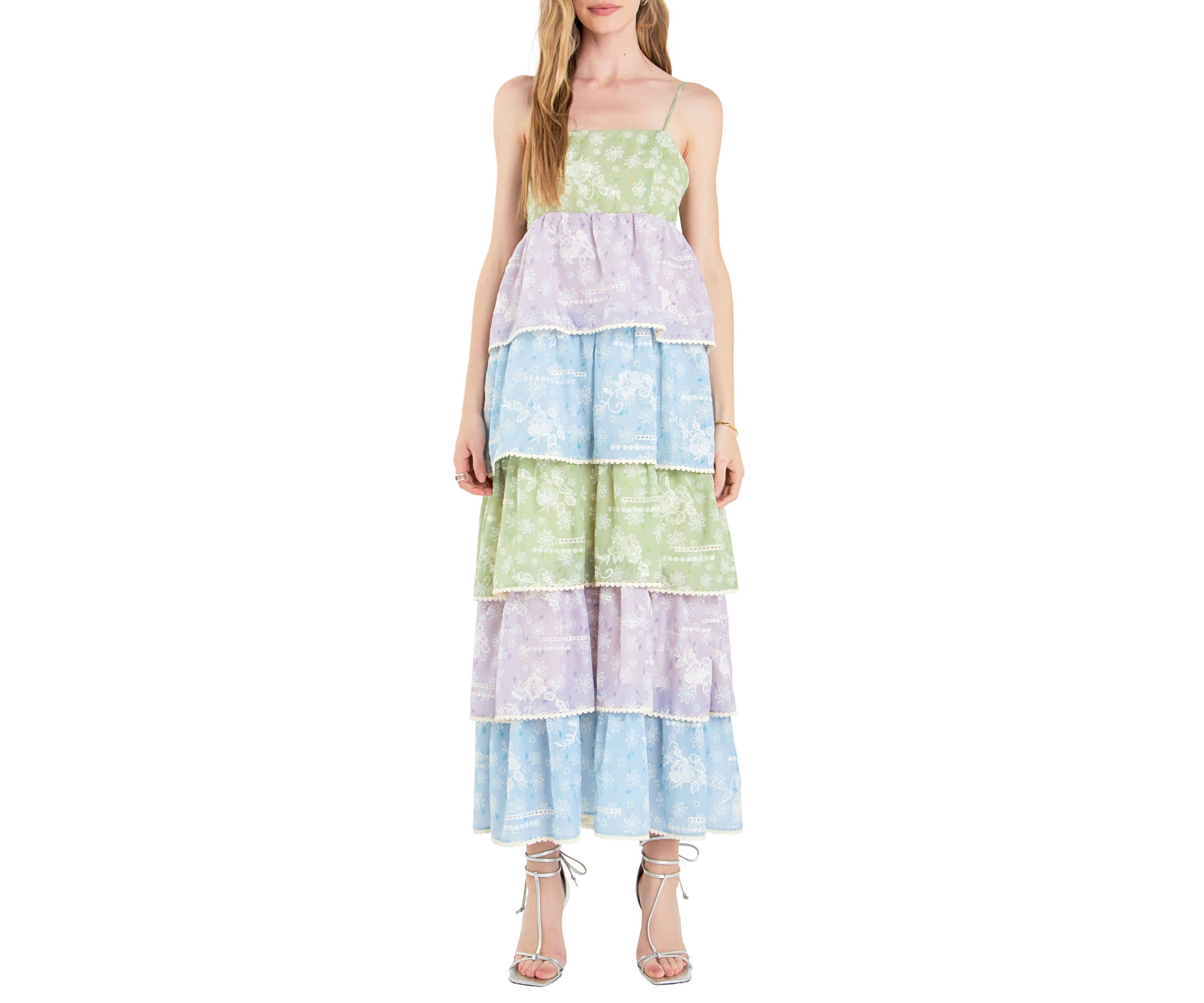 English Factory Floral Print Maxi Dress