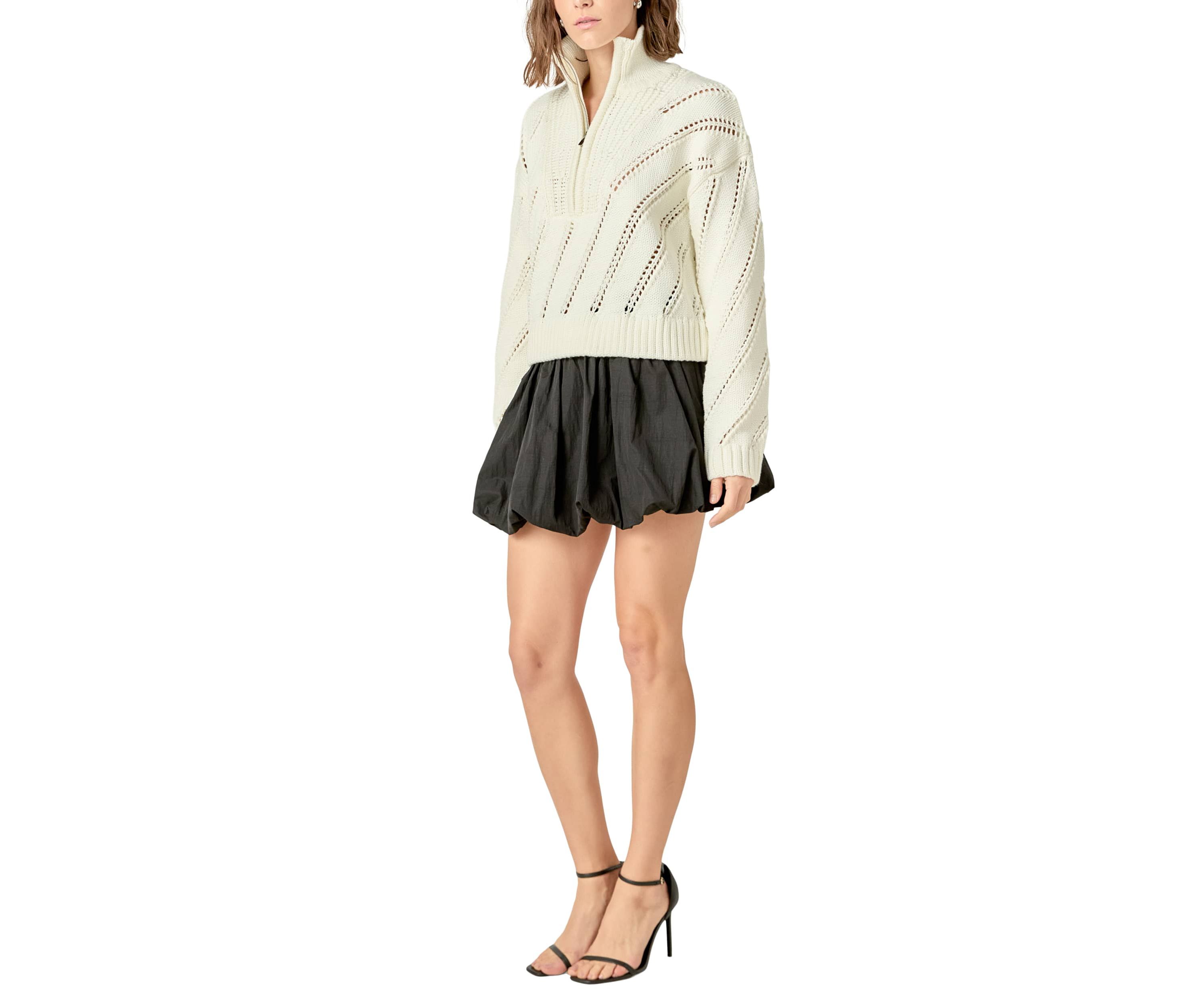 ENGLISH FACTORY Collar Zip Up Knit | Belk