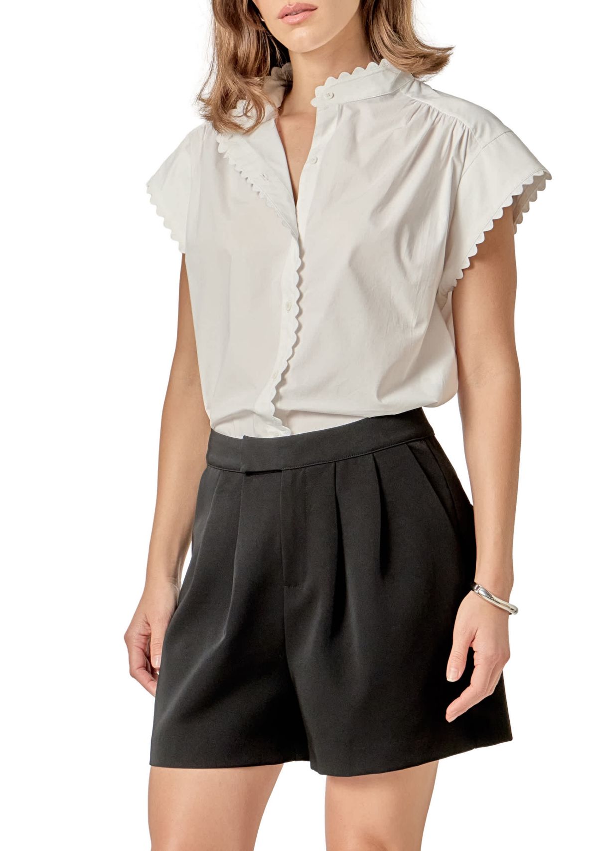 ENGLISH FACTORY RIC RAC DESTAILED SHORT SLEEVE SHIRT | Belk