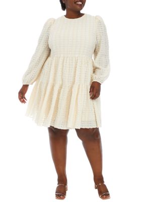 ENGLISH FACTORY Plus Size Long Sleeve Babydoll Dress | belk