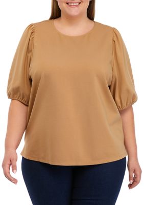 ENGLISH FACTORY Plus Size Puff Sleeve Top | Belk