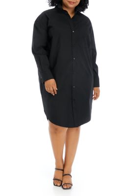 ENGLISH FACTORY Plus Size Long Sleeve Shirt Dress | belk