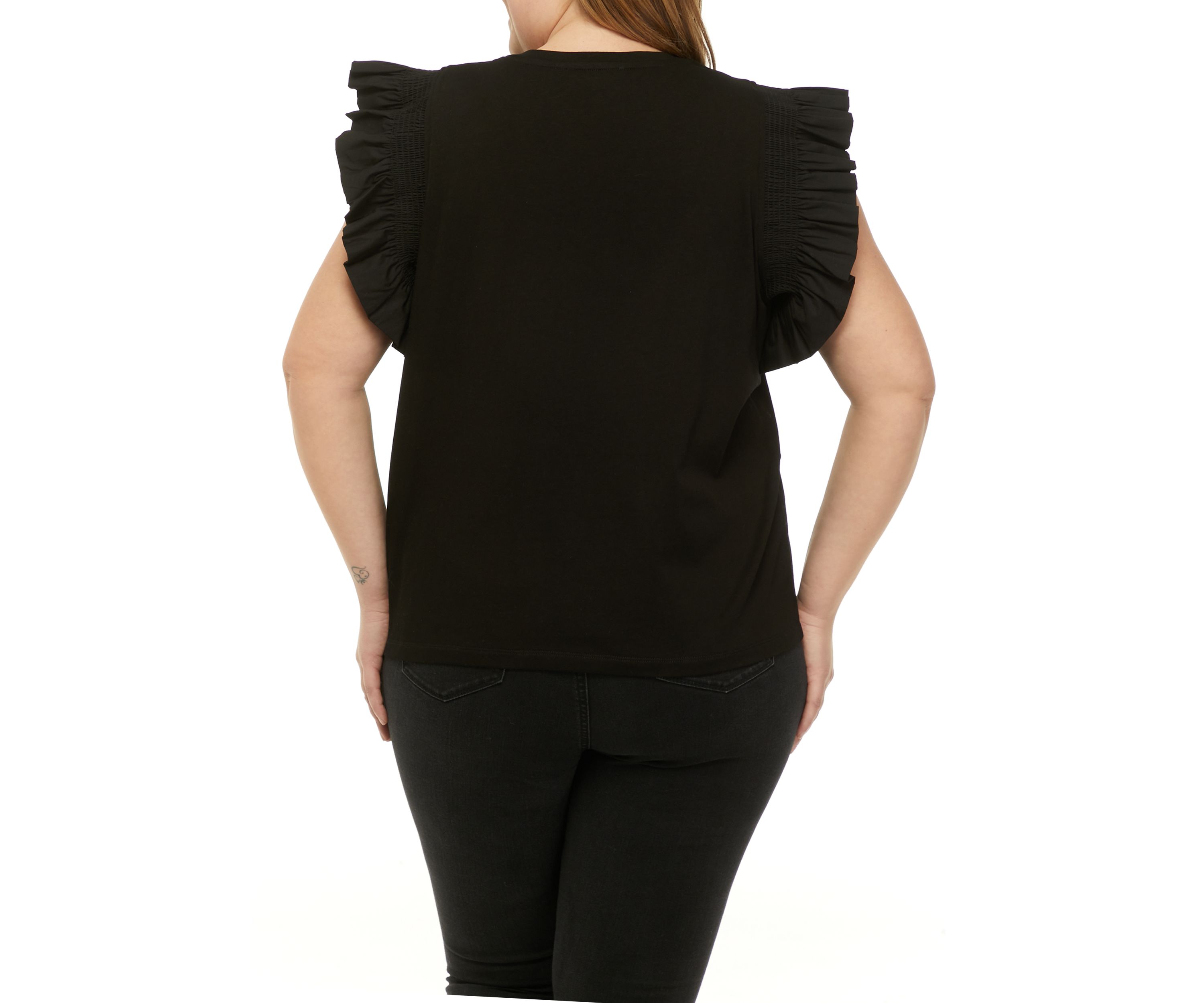 ENGLISH FACTORY Plus Size Flutter Sleeve Top | Belk