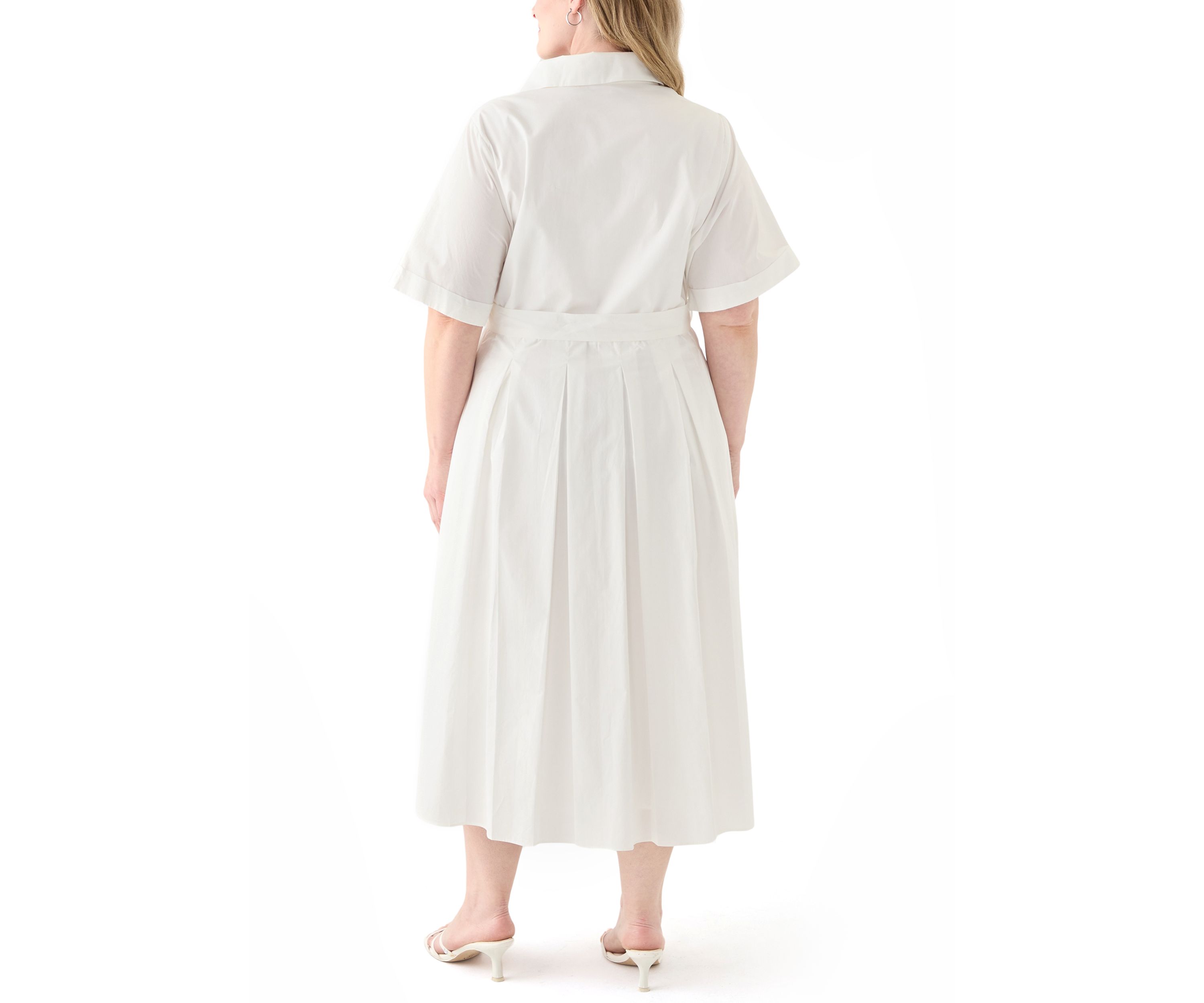 ENGLISH FACTORY Plus Size Belted Midi Shirt Dress | Belk