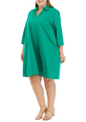 ENGLISH FACTORY Plus Size A-Line Kaftan Collar Dress | belk