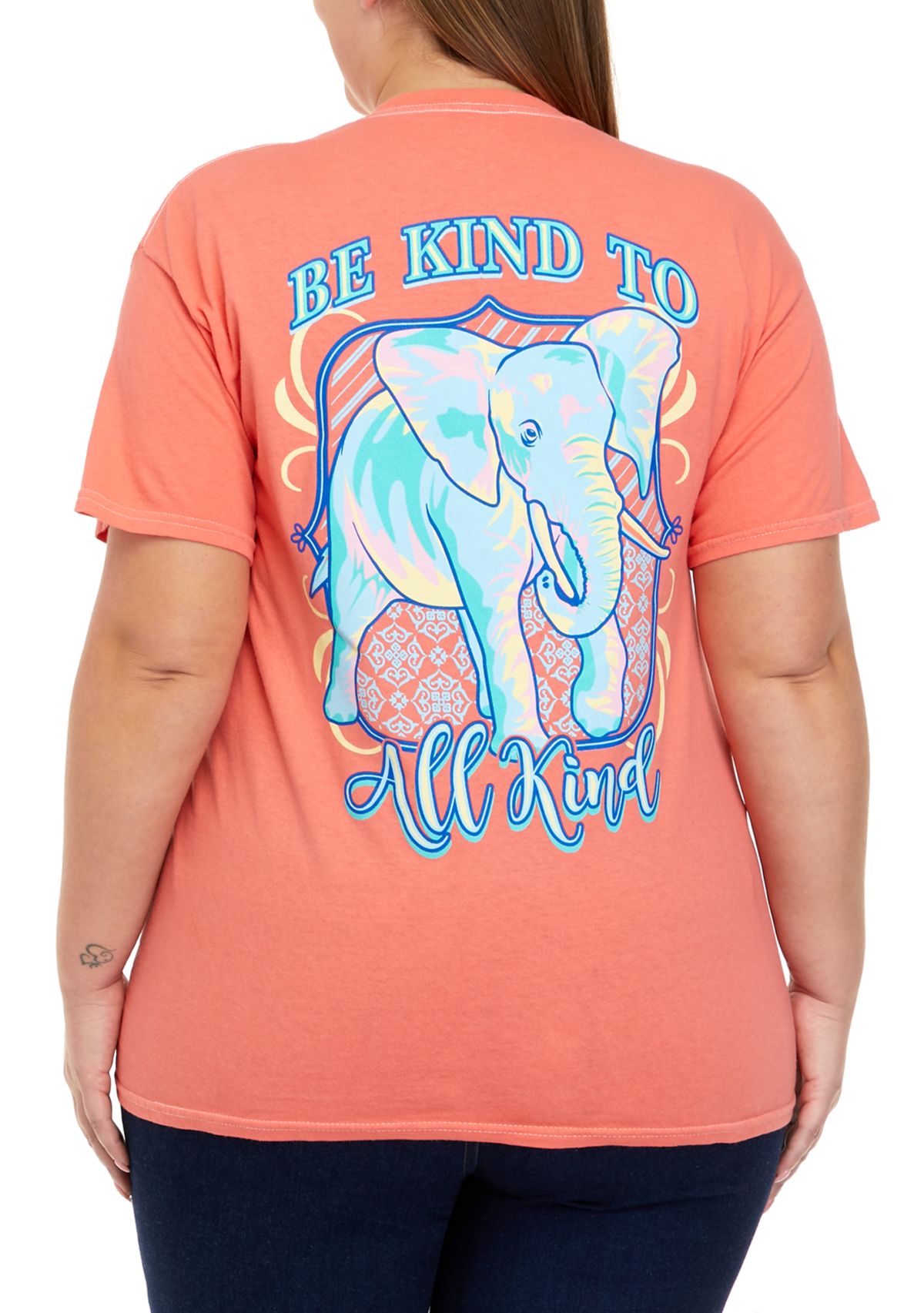ACDC Plus Size Be Kind Elephant Graphic T-Shirt | Belk