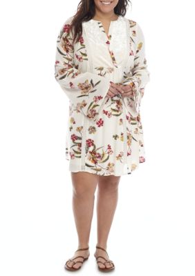 Wonderly Plus Size Floral Print Peasant Dress | belk