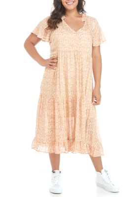 Wonderly Plus Size Tiered Midi Dress | belk