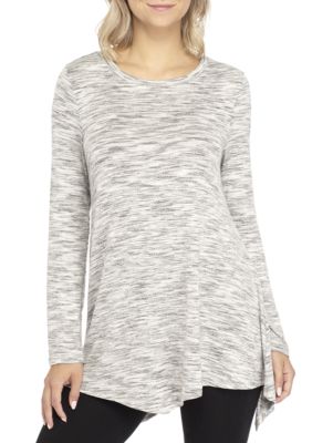 cupio blush Marled Asymmetrical Tunic Hem Top | belk