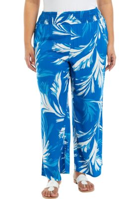 Cupio Plus Size Smocked Band Pull On Pants | belk