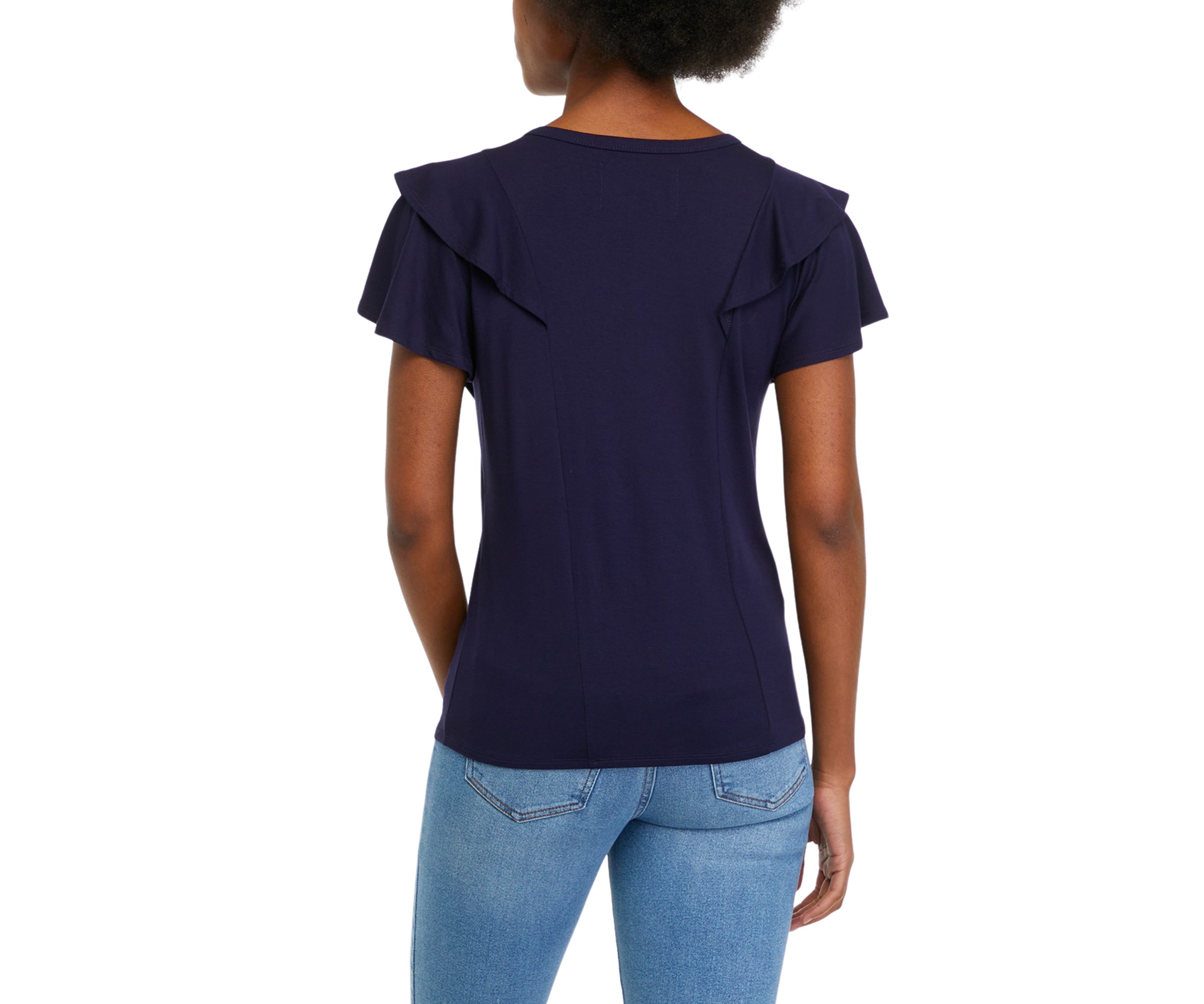 Cupio Women's Ella Crepe Flutter Knit Top | Belk