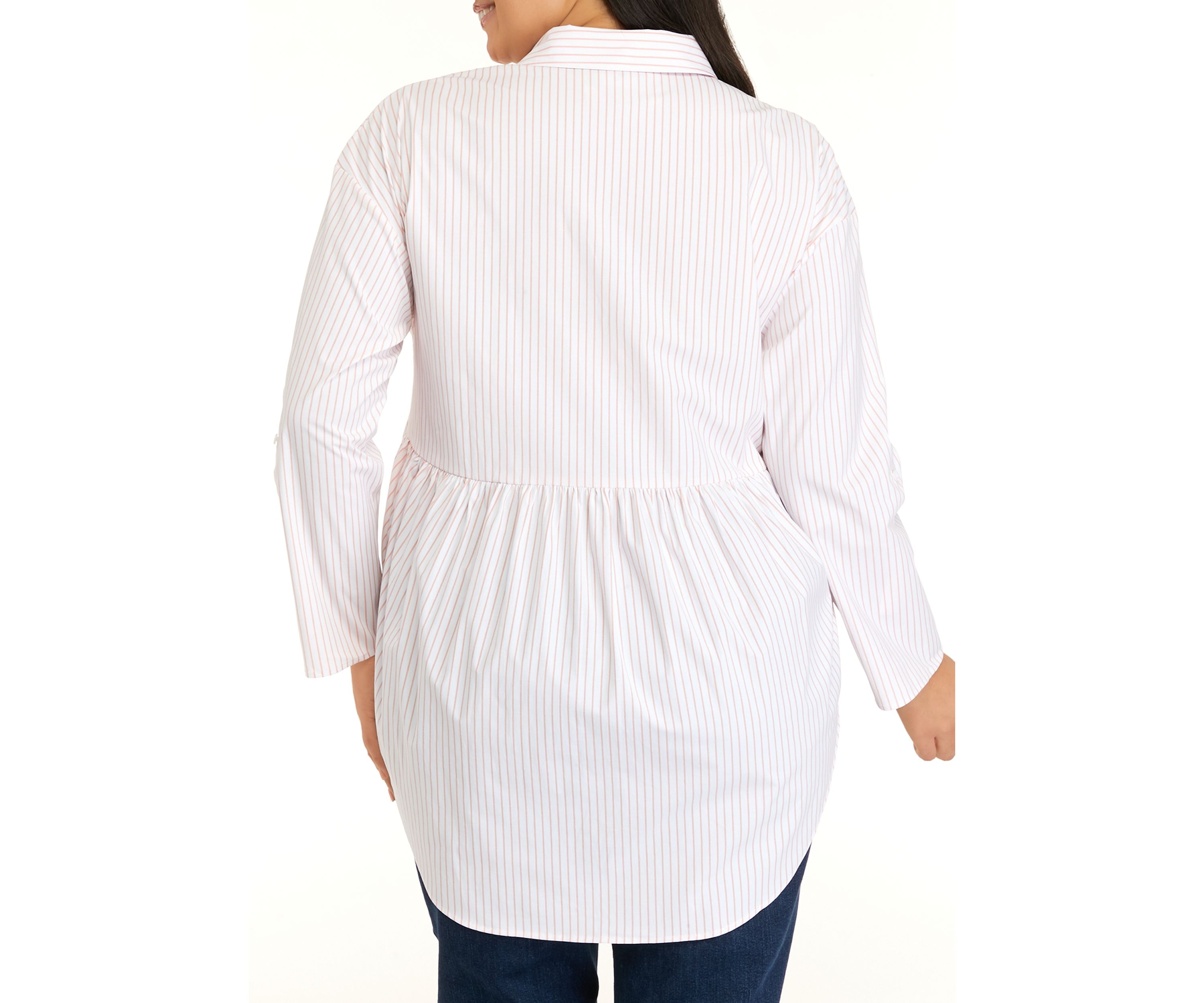 Cupio Plus Size Striped Peplum Top | Belk