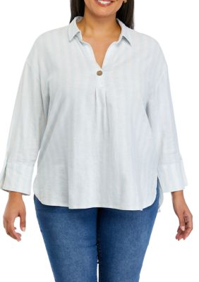 Cupio Plus Size 3-Button Tunic | belk