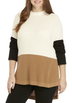 Madison Plus Size Colorblock Sweater | belk