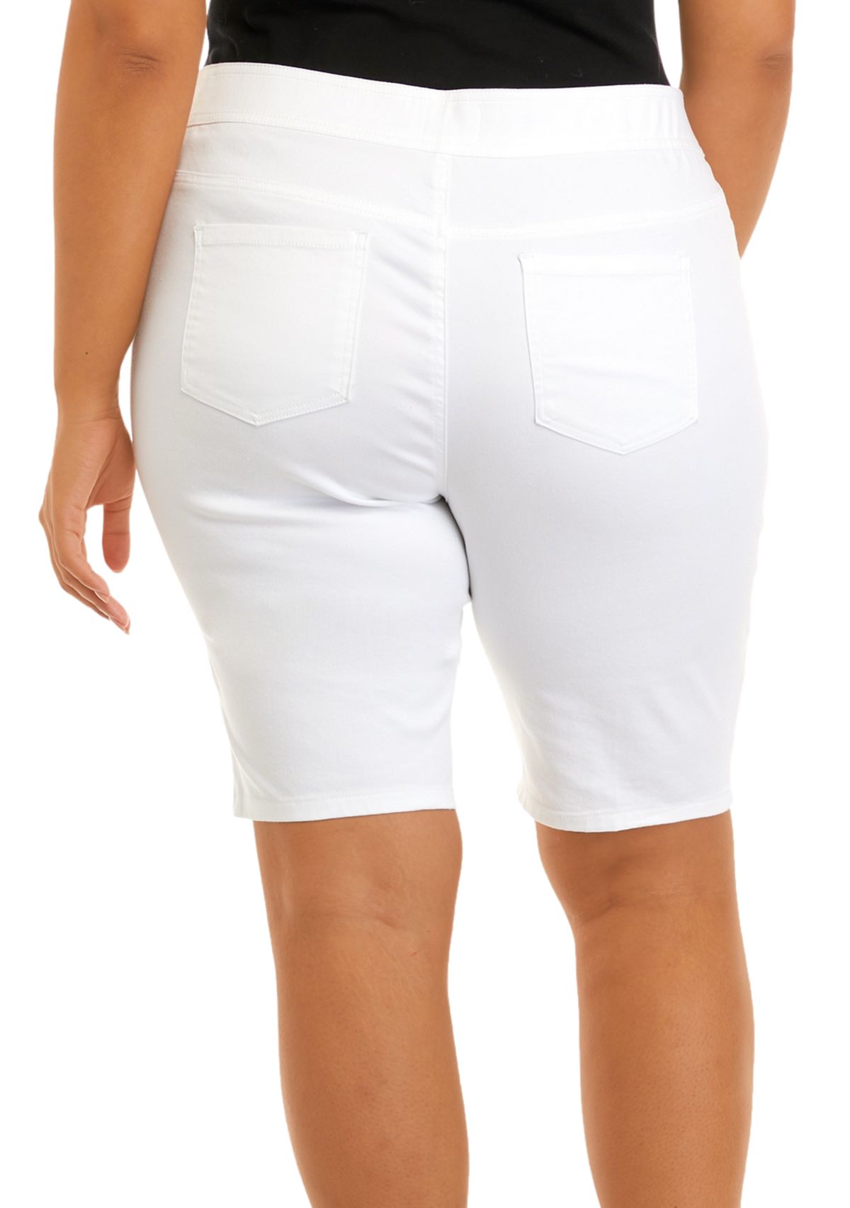 Kim Rogers® Plus Size Cotton Bermuda Solid Shorts | Belk