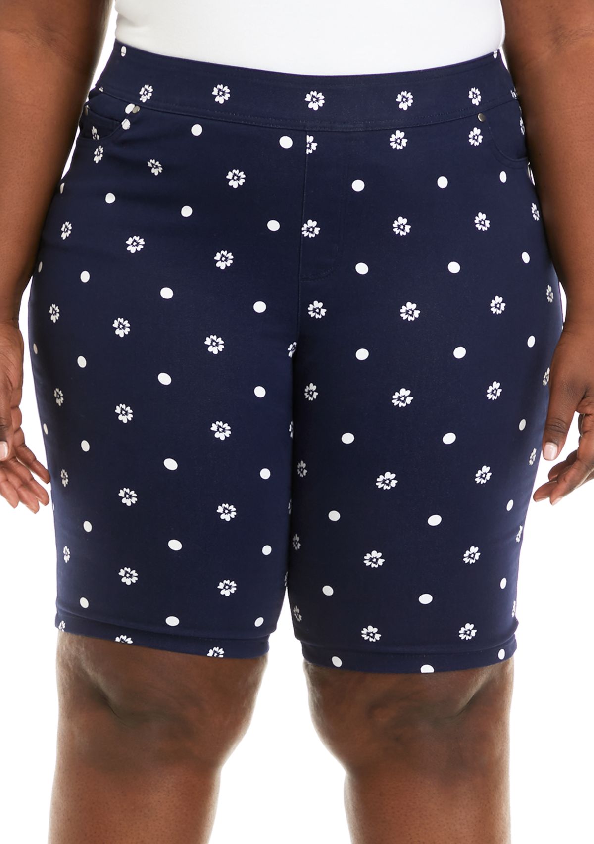 Kim Rogers® Plus Size Cotton Bermuda Shorts | Belk