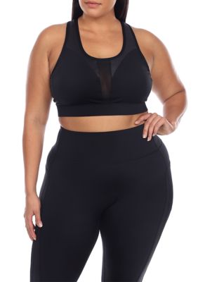 White Mark Plus Size Racer Back Sports Bra | belk