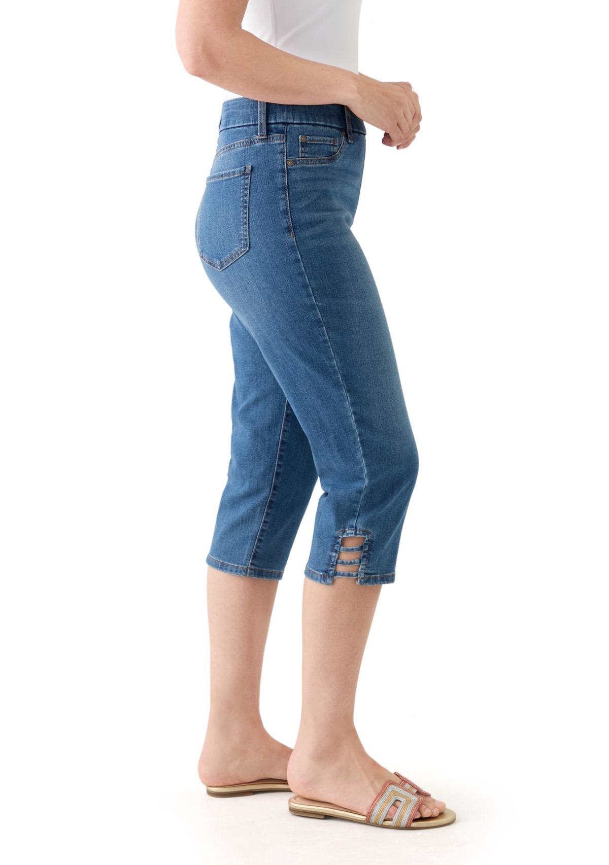 Kim Rogers® Women's Ladder Hem Capri Pants | Belk