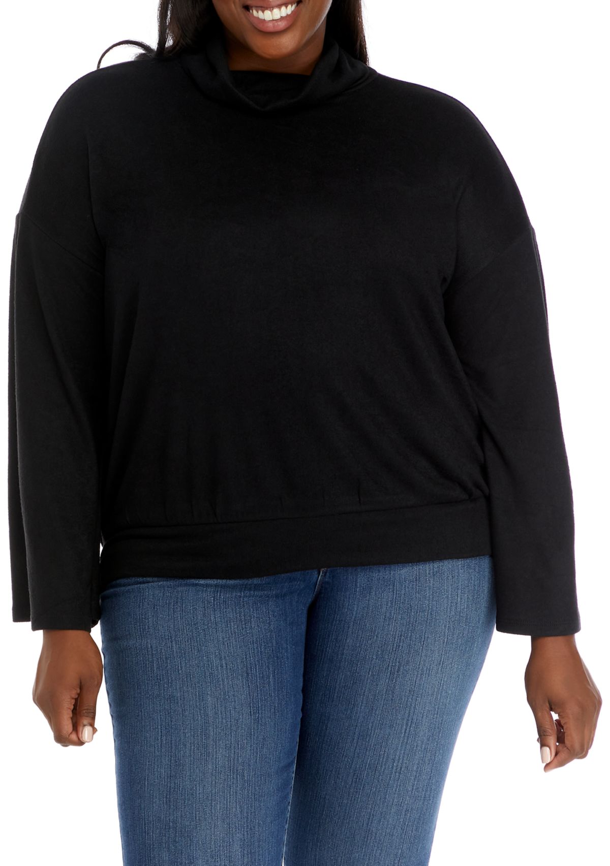 Wonderly Plus Size Hacci Bell Sleeve Banded Bottom Top | Belk
