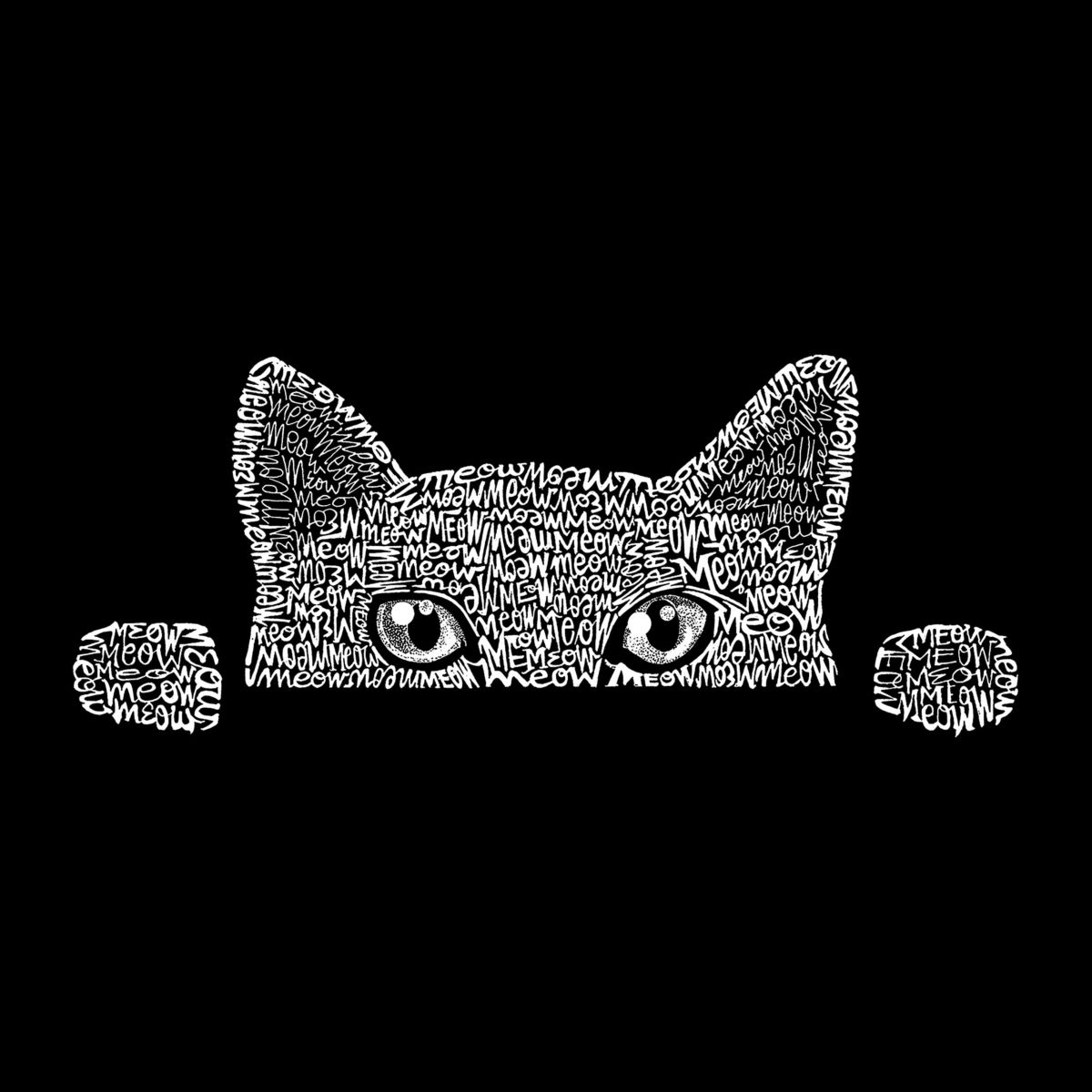 LA Pop Art Women's Plus Size Word Art T-shirt - Peeking Cat | Belk