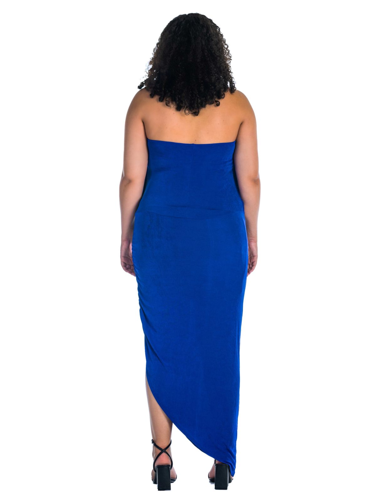 24seven Comfort Apparel Plus Size Cowl Neck Long Asymmetrical Backless ...