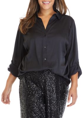 THE LIMITED Plus Size Collared Button Up Shirt | belk