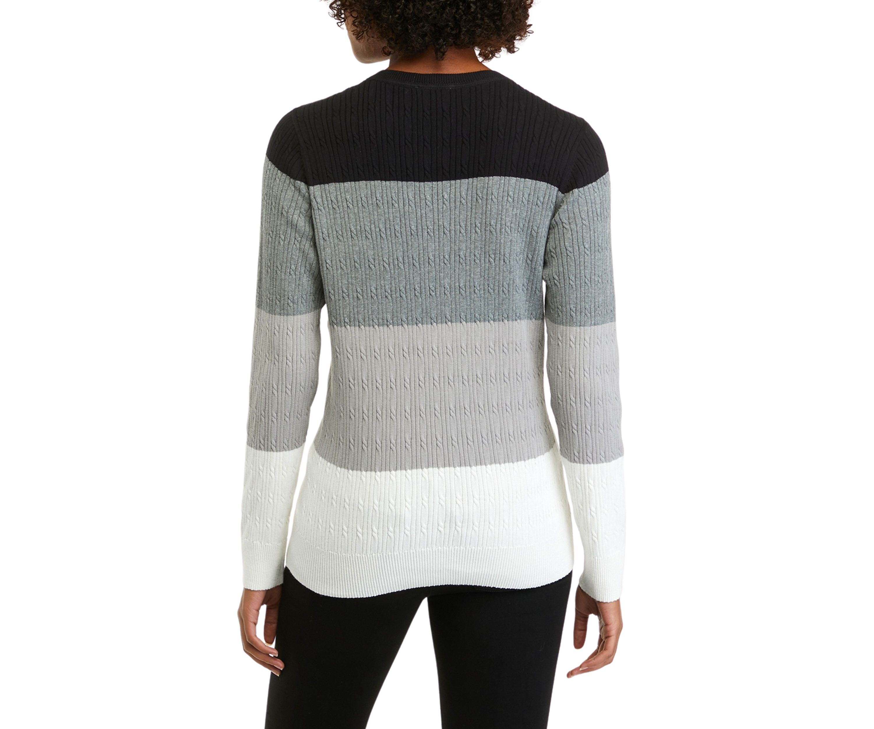 Kim Rogers® Petite Color Block Stripe Sweater | Belk