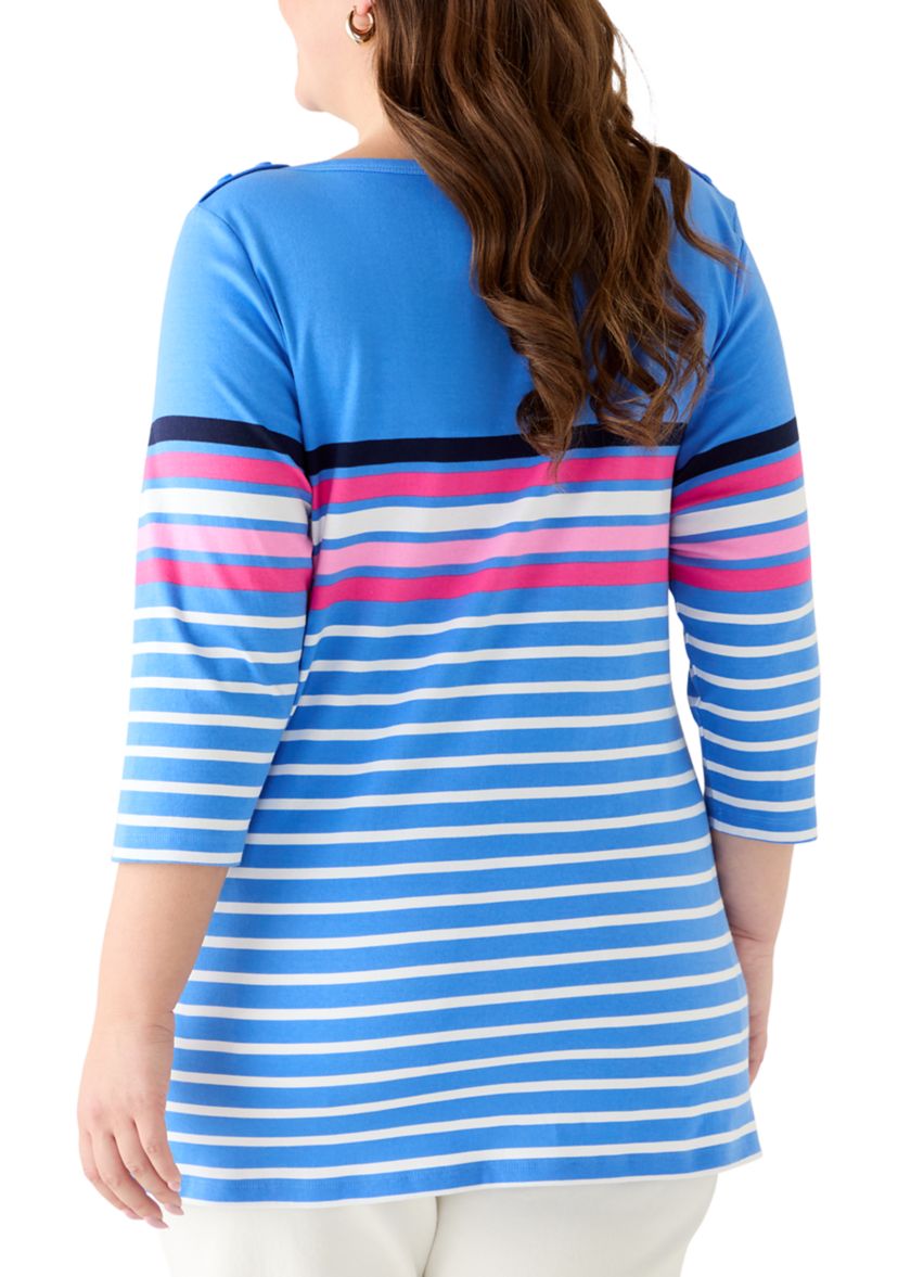 Kim Rogers® Plus Size Bateau Neck Printed Top | Belk