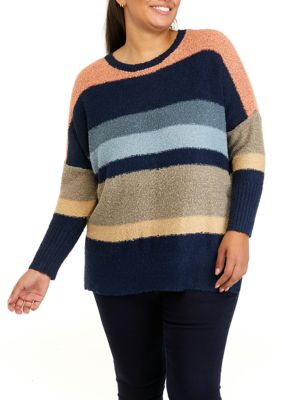 Wonderly Plus Size Long Sleeve Nubby Flyaway Sweater | belk