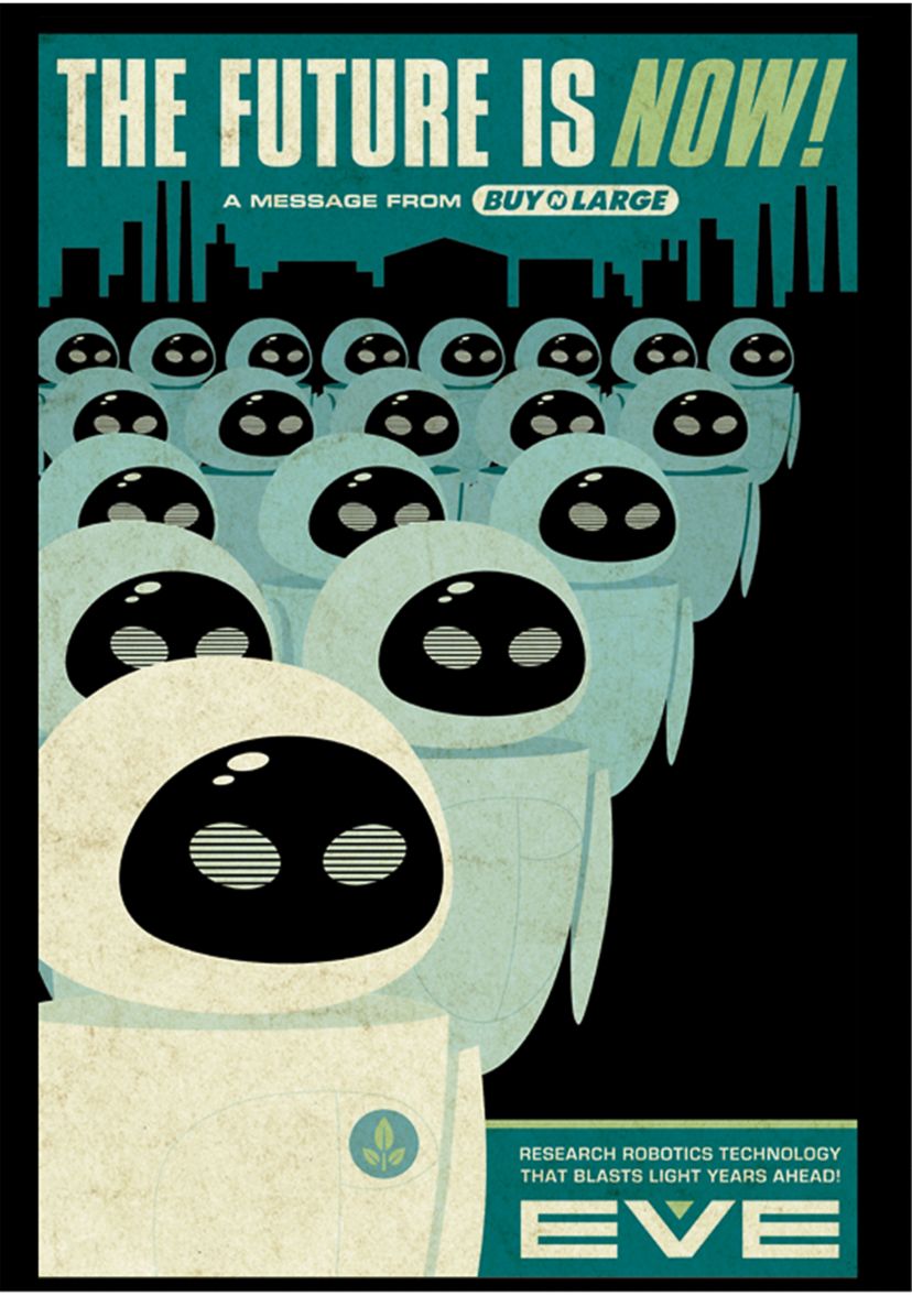 Wall-E Eve Future Now Poster Graphic T-Shirt | Belk