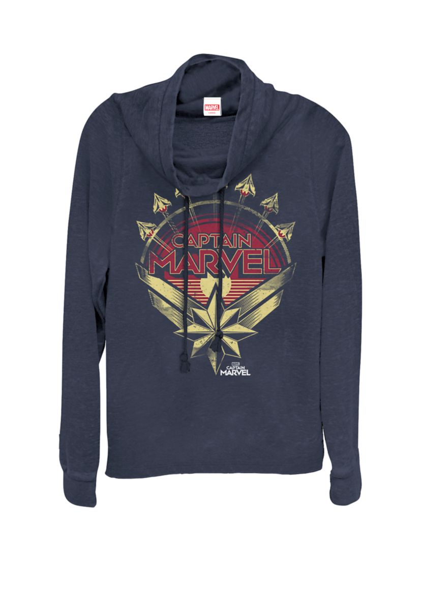 Marvel Captain Marvel™ Arrow Logo Cowl Neck Graphic Pullover | Belk