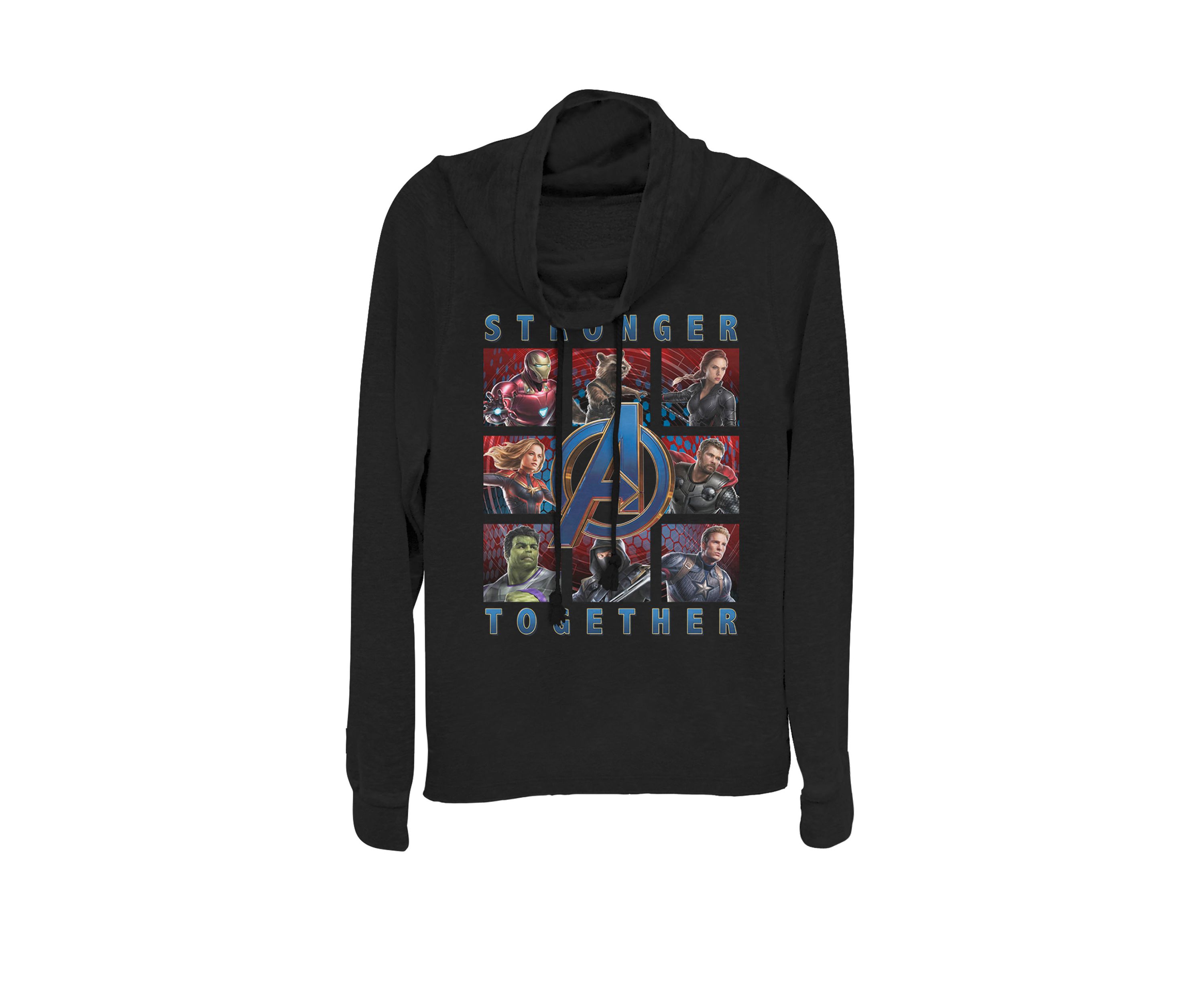 Marvel Avengers Endgame Stronger Together Panel Cowl Neck Graphic ...