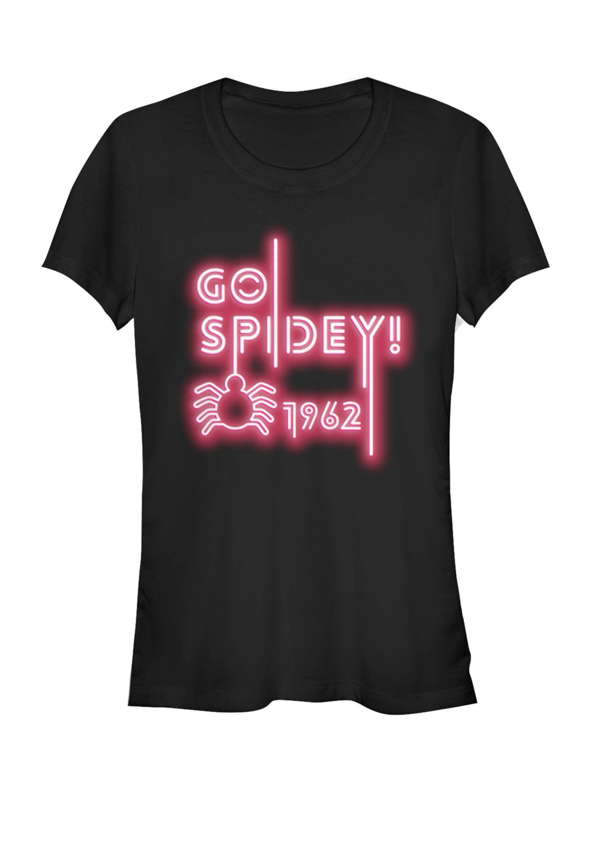 Marvel Spider-Man Go Spidey 1962 Neon Logo Short Sleeve Graphic T-Shirt ...