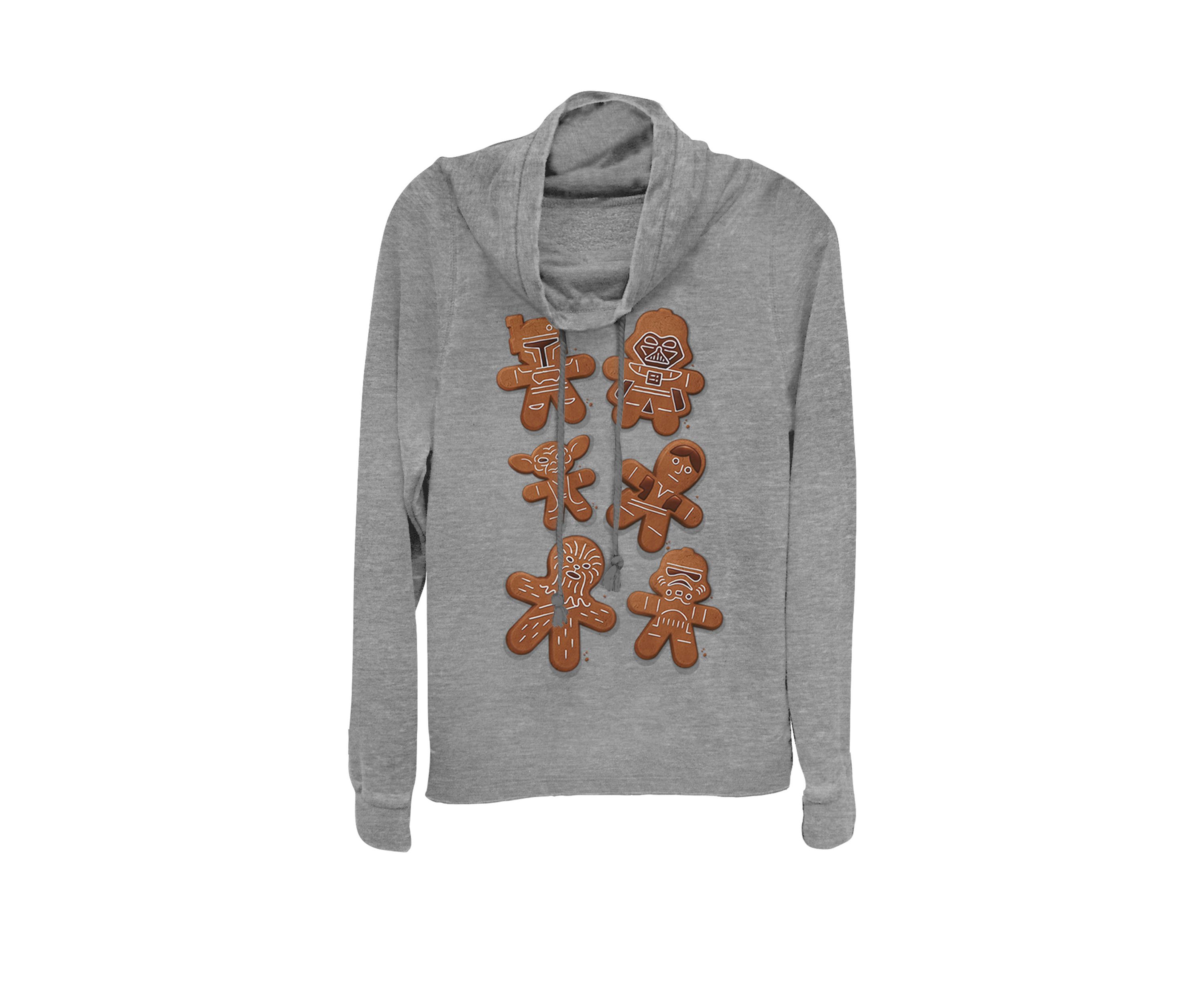 Star Wars Christmas Gingerbread Cookie Characters Cowl Neck Pullover | Belk