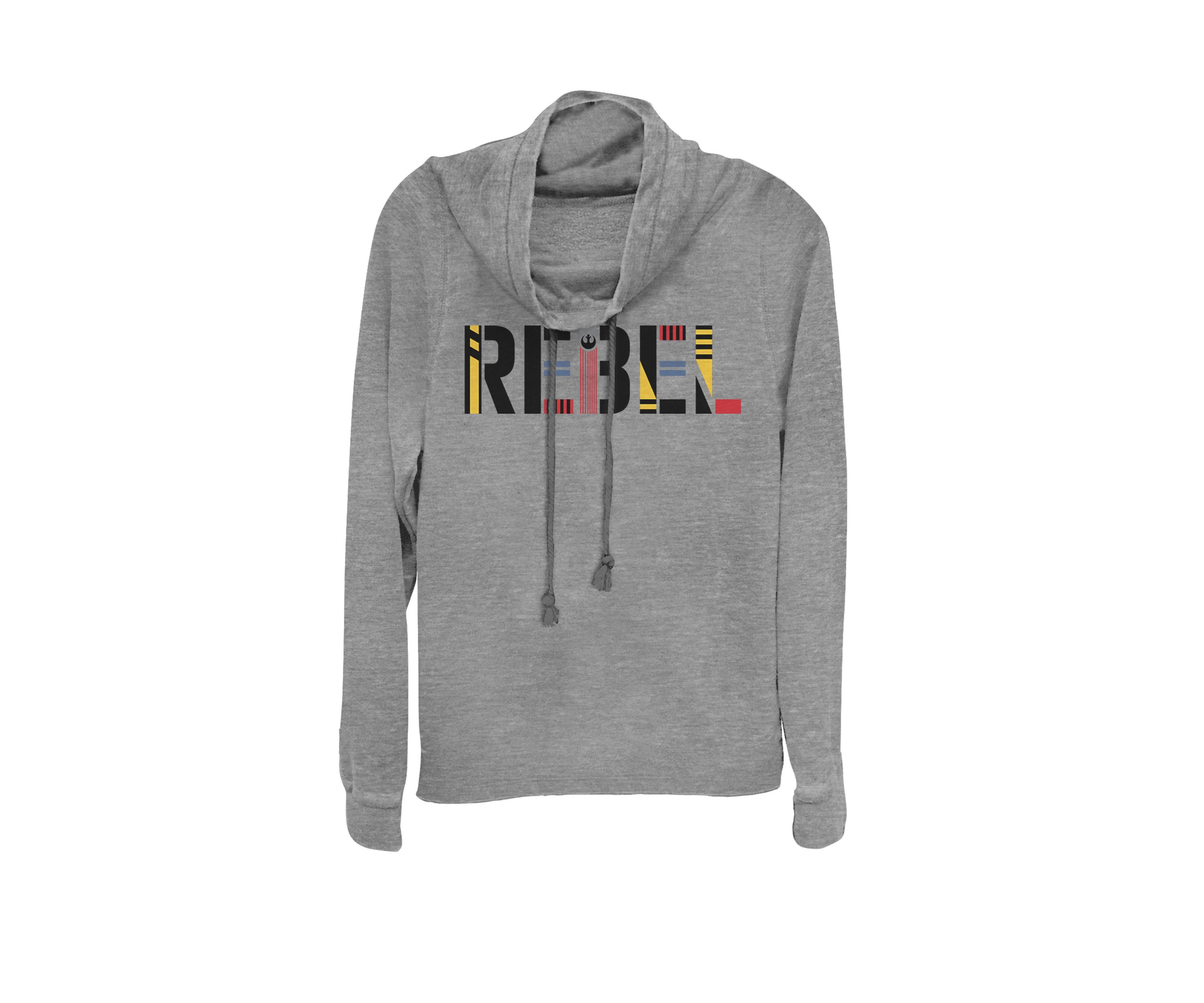Star Wars Rise Of Skywalker Rebel Text Logo Cowl Neck Graphic Pullover ...