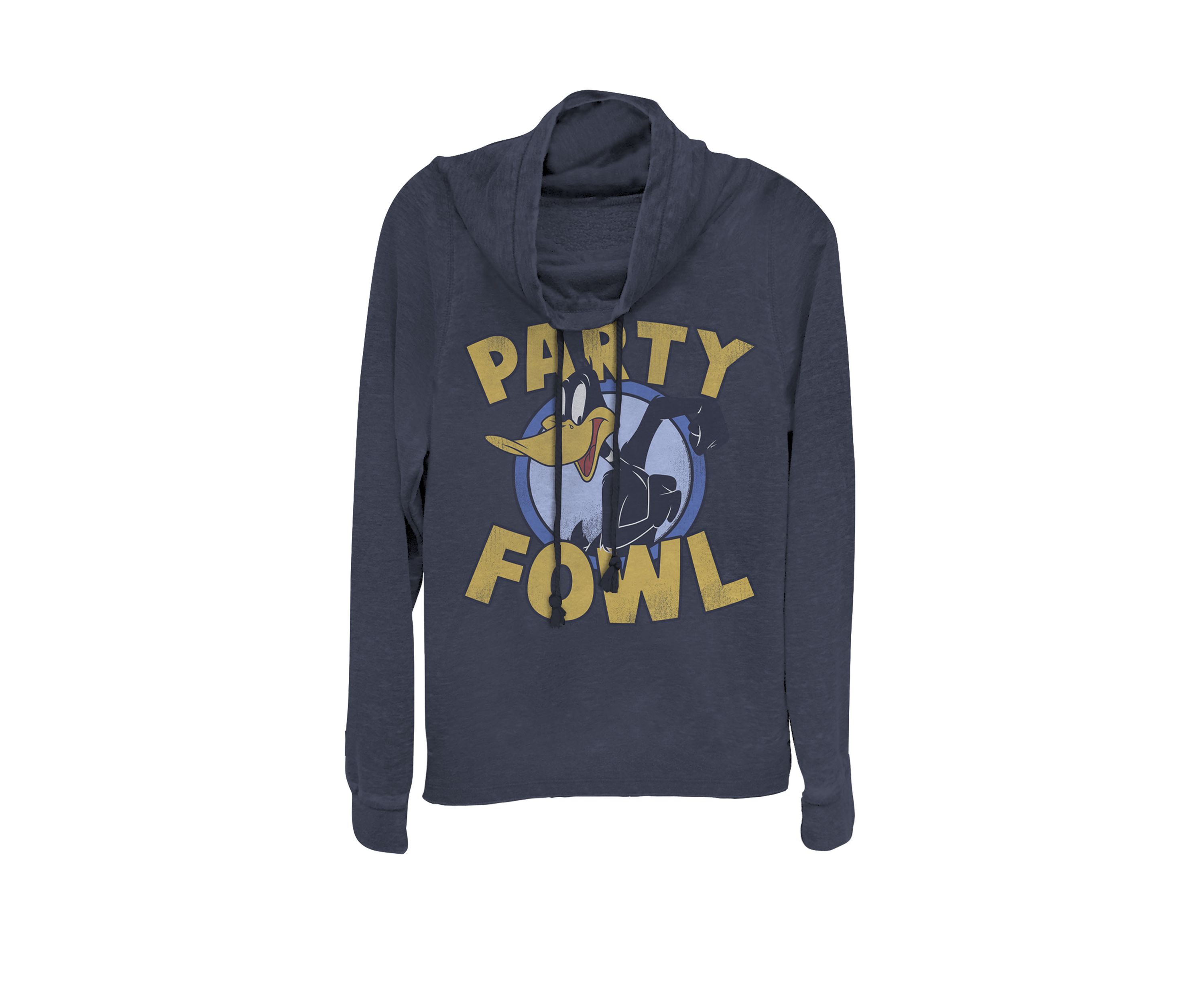 Looney Tunes Daffy Duck Party Fowl Cowl Neck Graphic Pullover | Belk