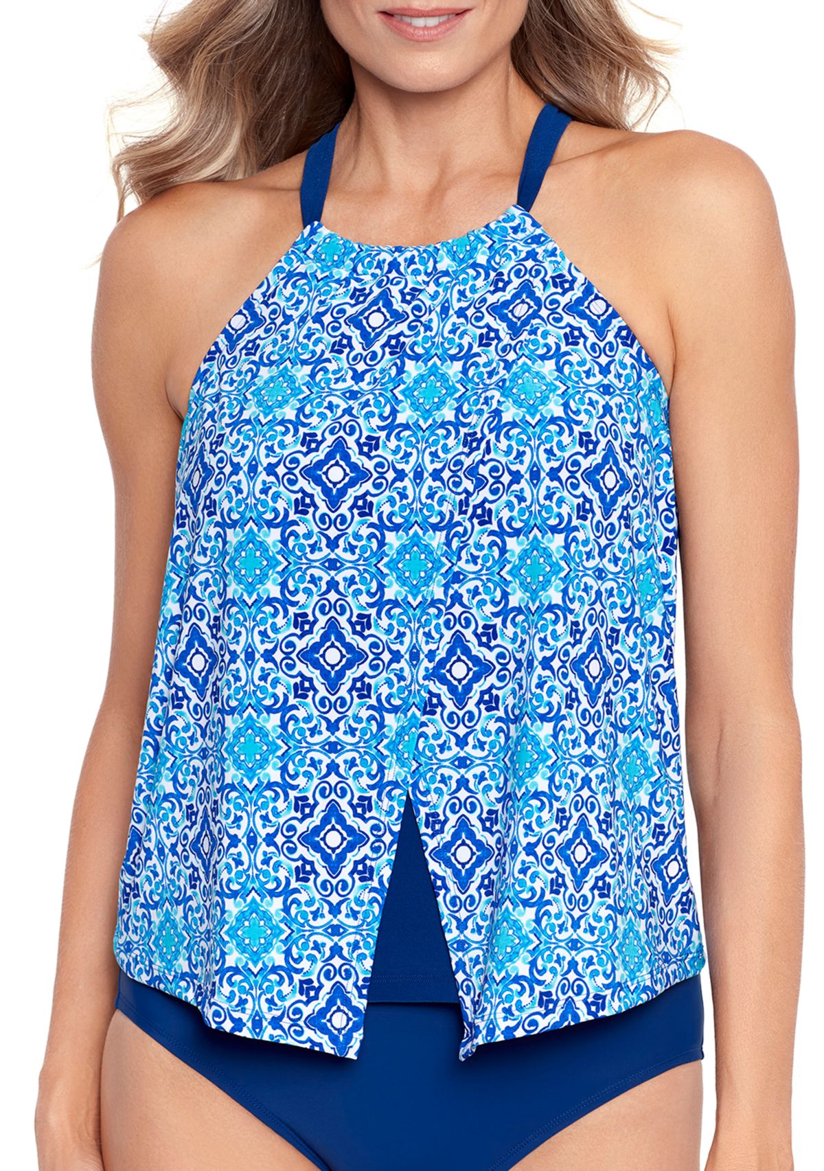 American Beach Santorini Coast Tile Treasure Swim Top | Belk