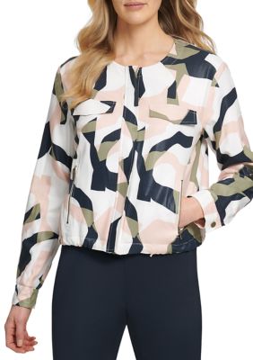 DKNY Printed Roll Tab Jacket | belk