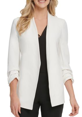 DKNY Foundation Long Sleeve Open Front Jacket with Pockets | belk