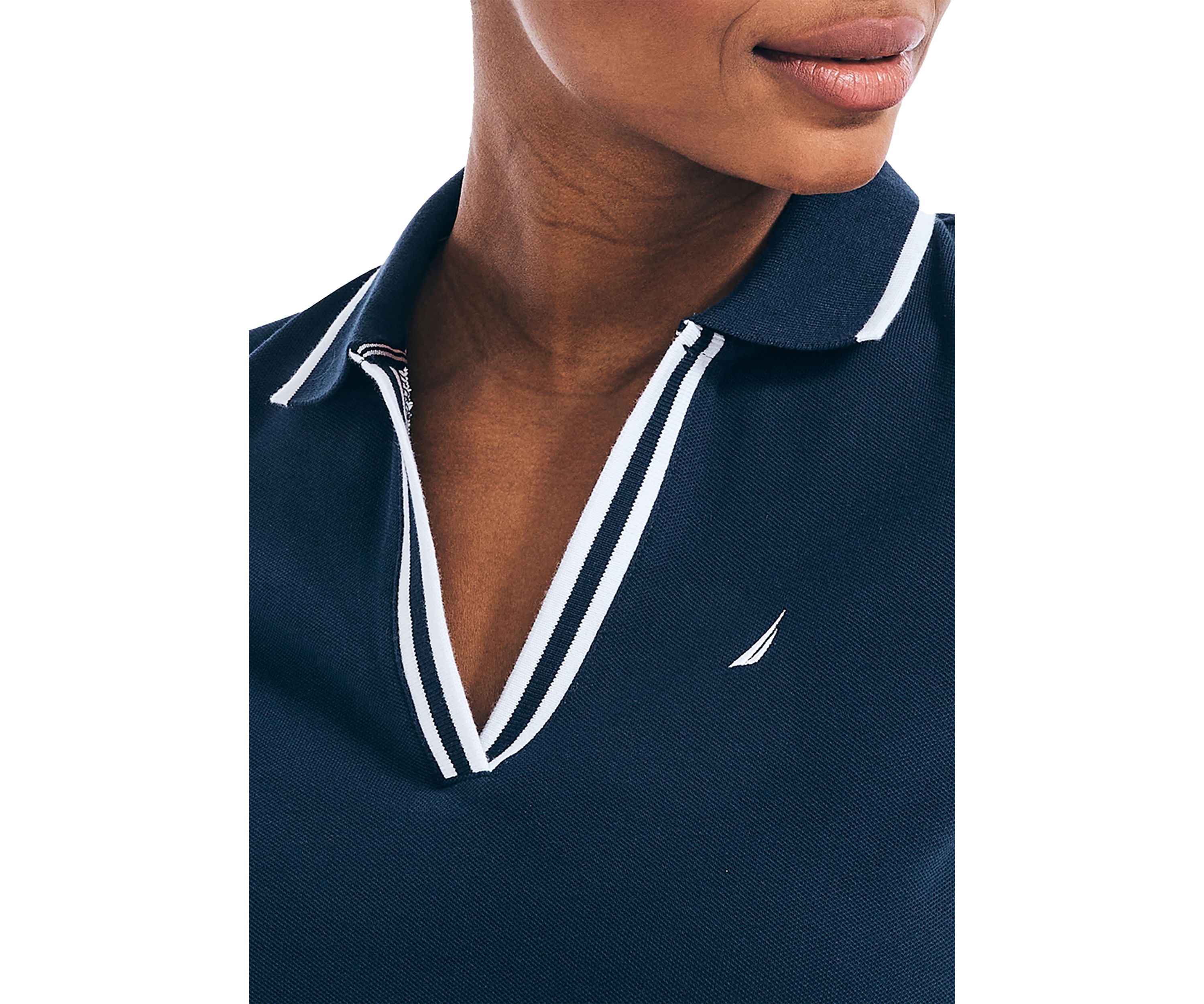 Nautica Sustainably Crafted Ocean Split-Neck Polo Shirt | Belk