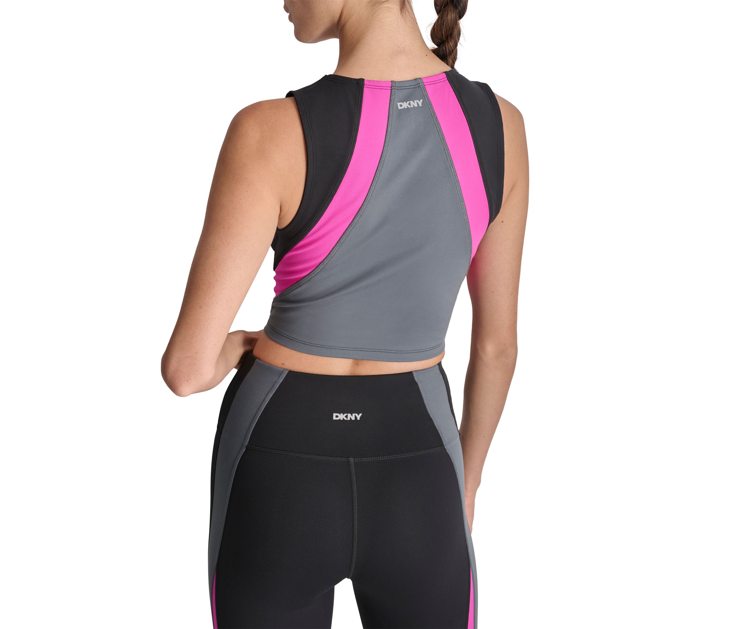 DKNY Sport Women's Balance Compression Color Blocked Cropped Tank Top ...