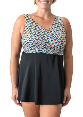 Fit 4 U Plus Size Fit 4 Ur C's Geomatic Wrap Dress | belk